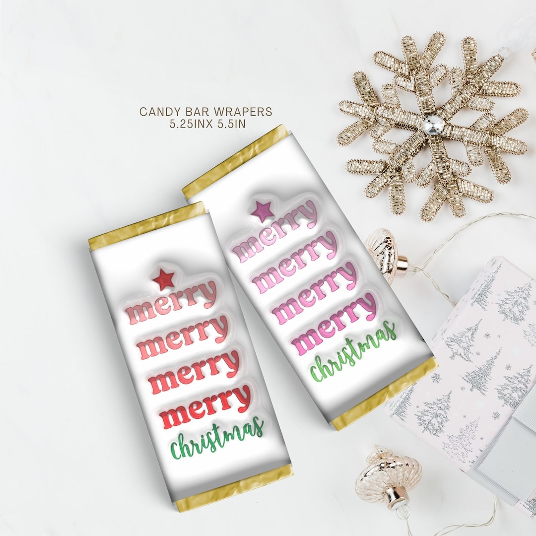 Christmas Candy Bar Wrapper Template, Christmas Chocolate Label ...