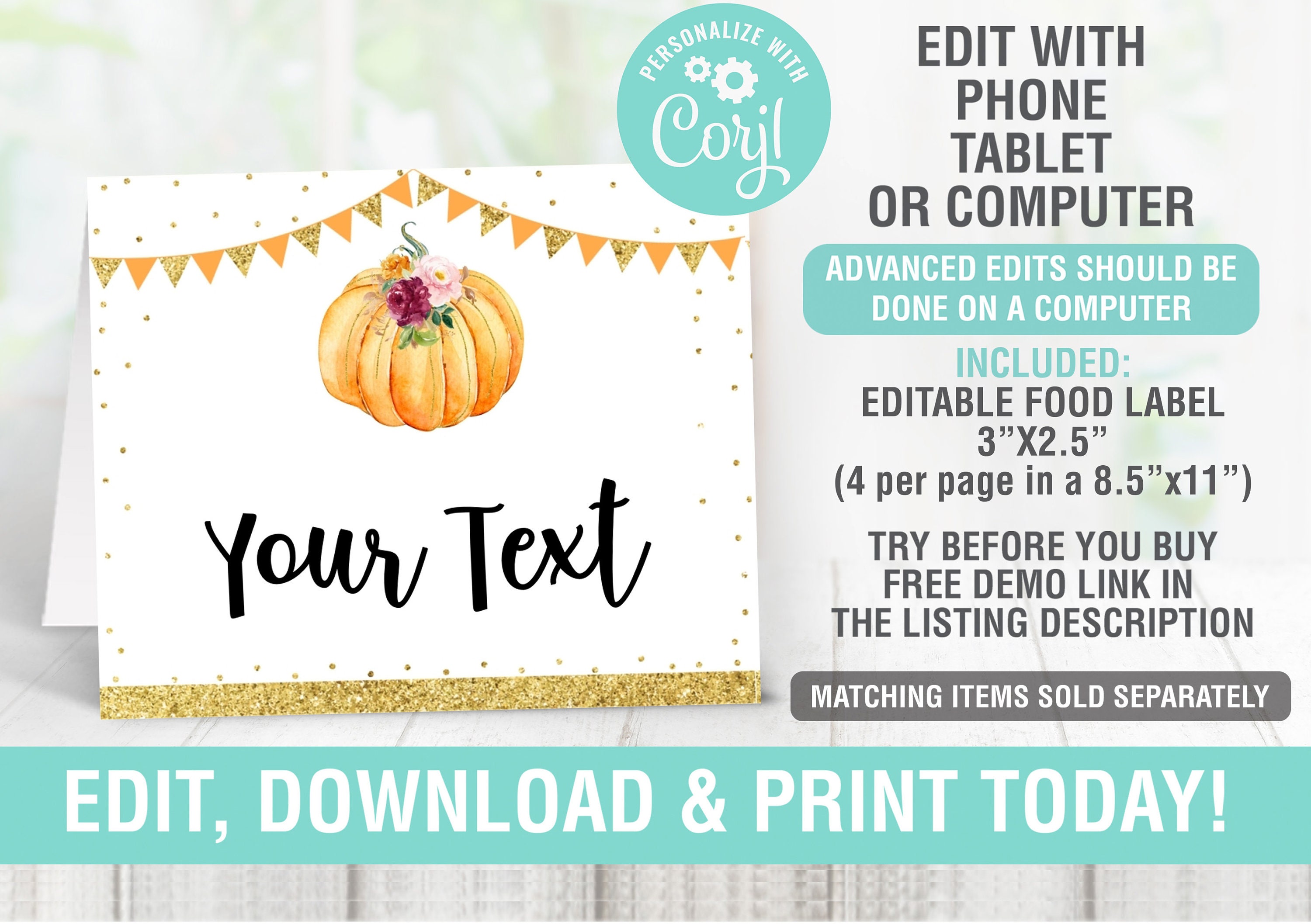 Pumpkin Welcome Sign Editable Our Little Pumpkin First - Etsy