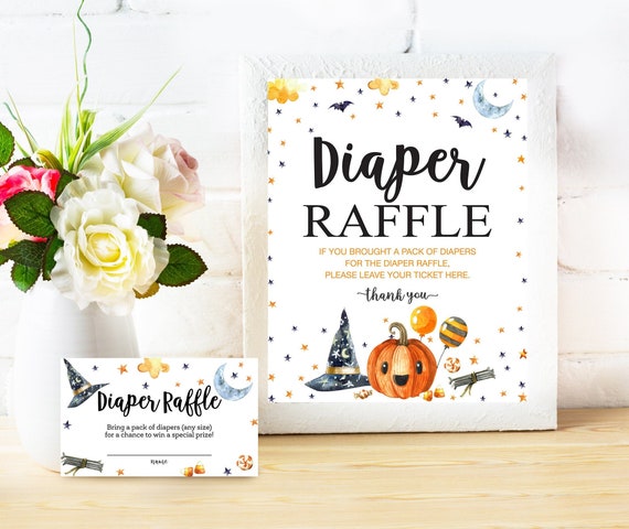 Halloween Diaper Raffle Sign, Halloween Diaper Ticket,Insert and Sign ...