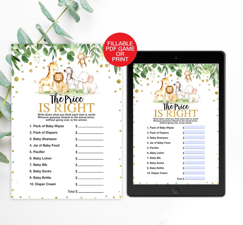 Safari Baby Shower Games Bundle Jungle Baby Shower Game - Etsy