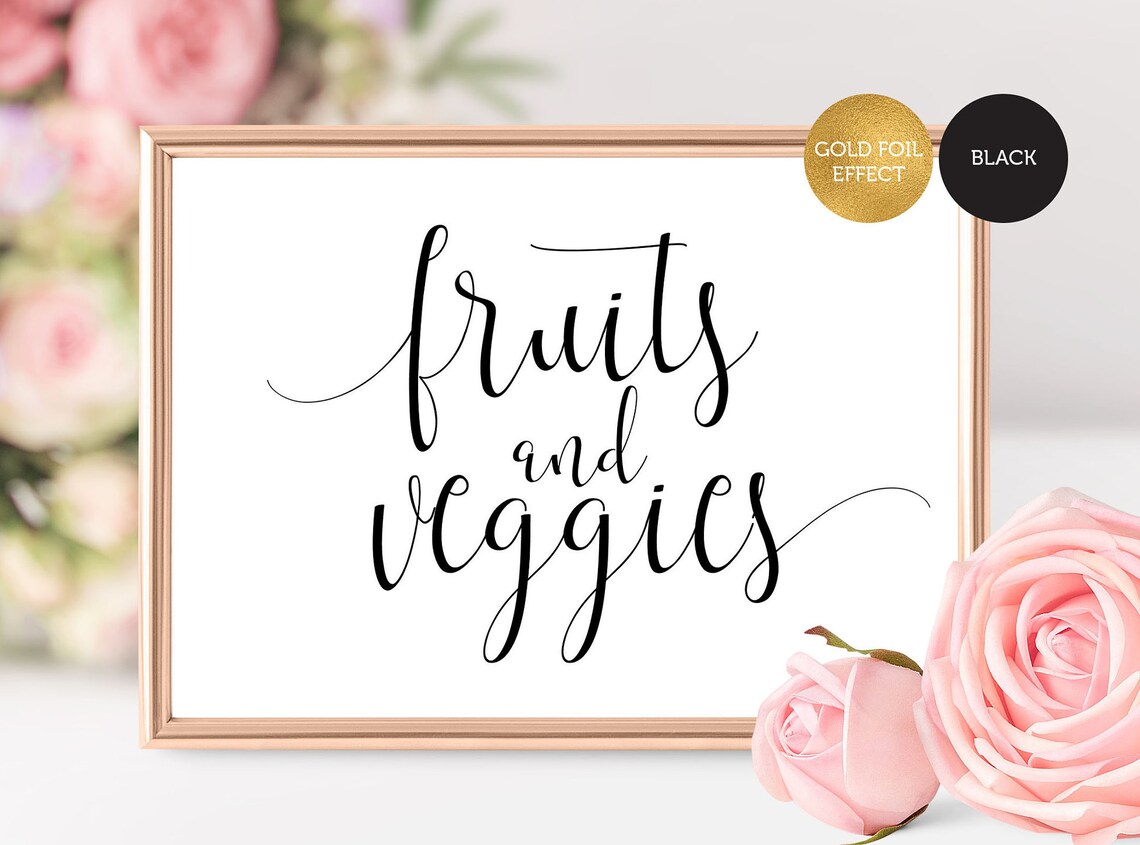 Fruits and Veggies Sign Fruits and Veggies Printable Wedding | Etsy