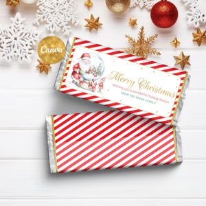 Editable Christmas Candy Bar Wrapper Template, Christmas Chocolate ...