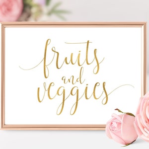 Fruits and Veggies Sign, Fruits and Veggies Printable, Wedding Sign ...