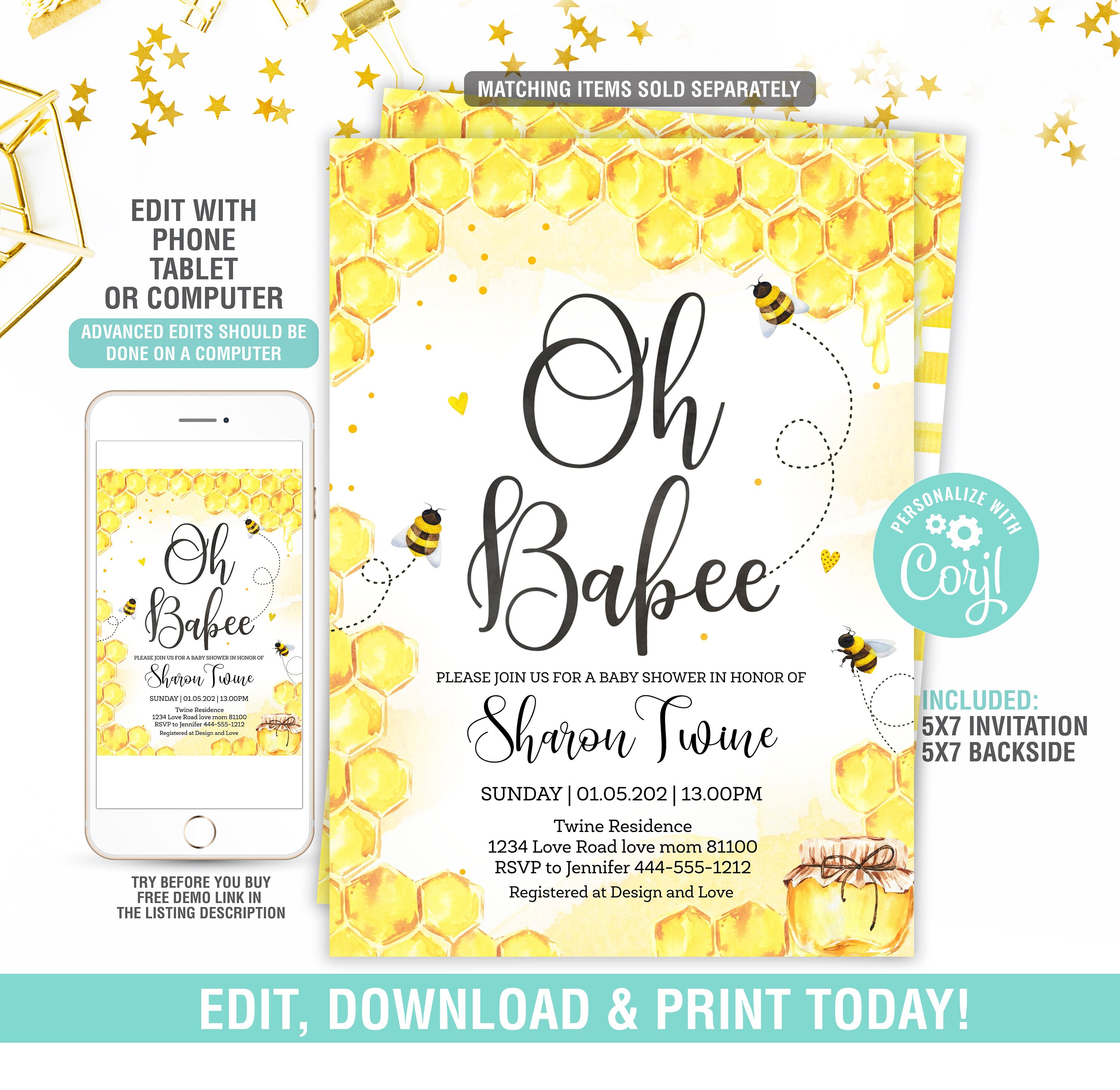 Bee Diaper Raffle Sign, Honey Bee Printable Baby Shower, Diaper Raffle ...