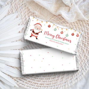 Editable Christmas Candy Bar Wrapper Template, Christmas Chocolate ...