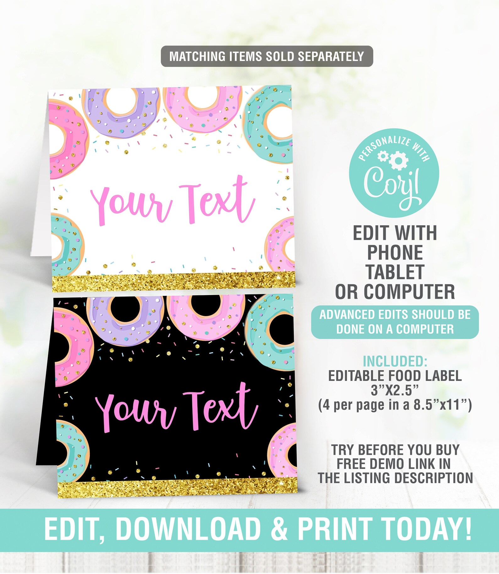 Donut Tags Printable Donut Favor Tag Donut Gift Tagsgoodie - Etsy