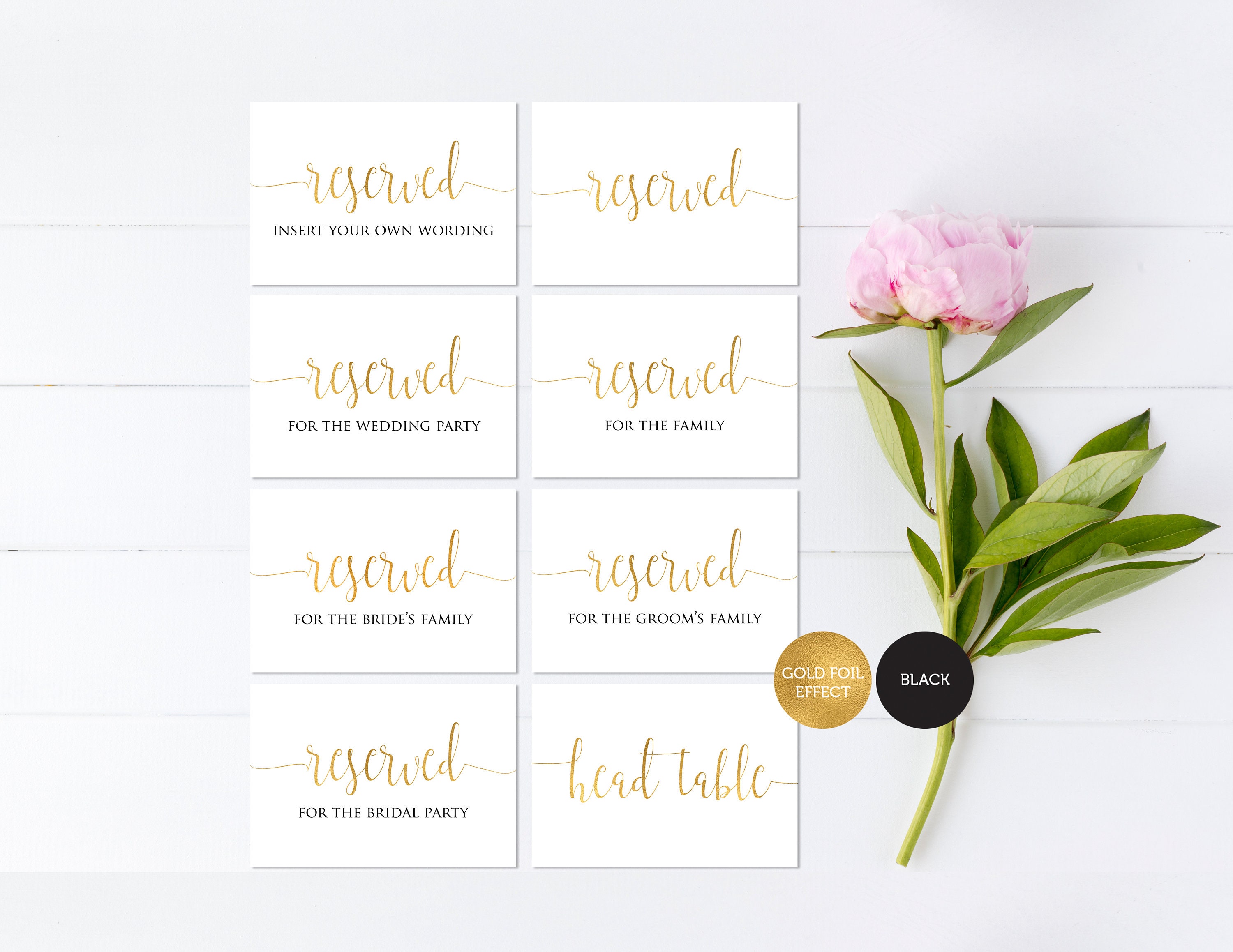 Printable Reserved Seat Sign, Reserved Table Signs, Wedding Printable ...