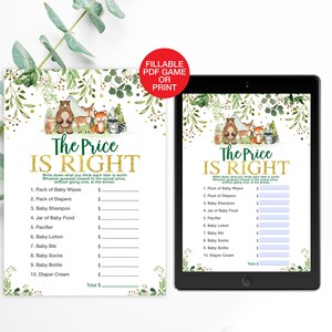 Woodland Baby Shower Game Bundle Virtual Baby Shower Game - Etsy