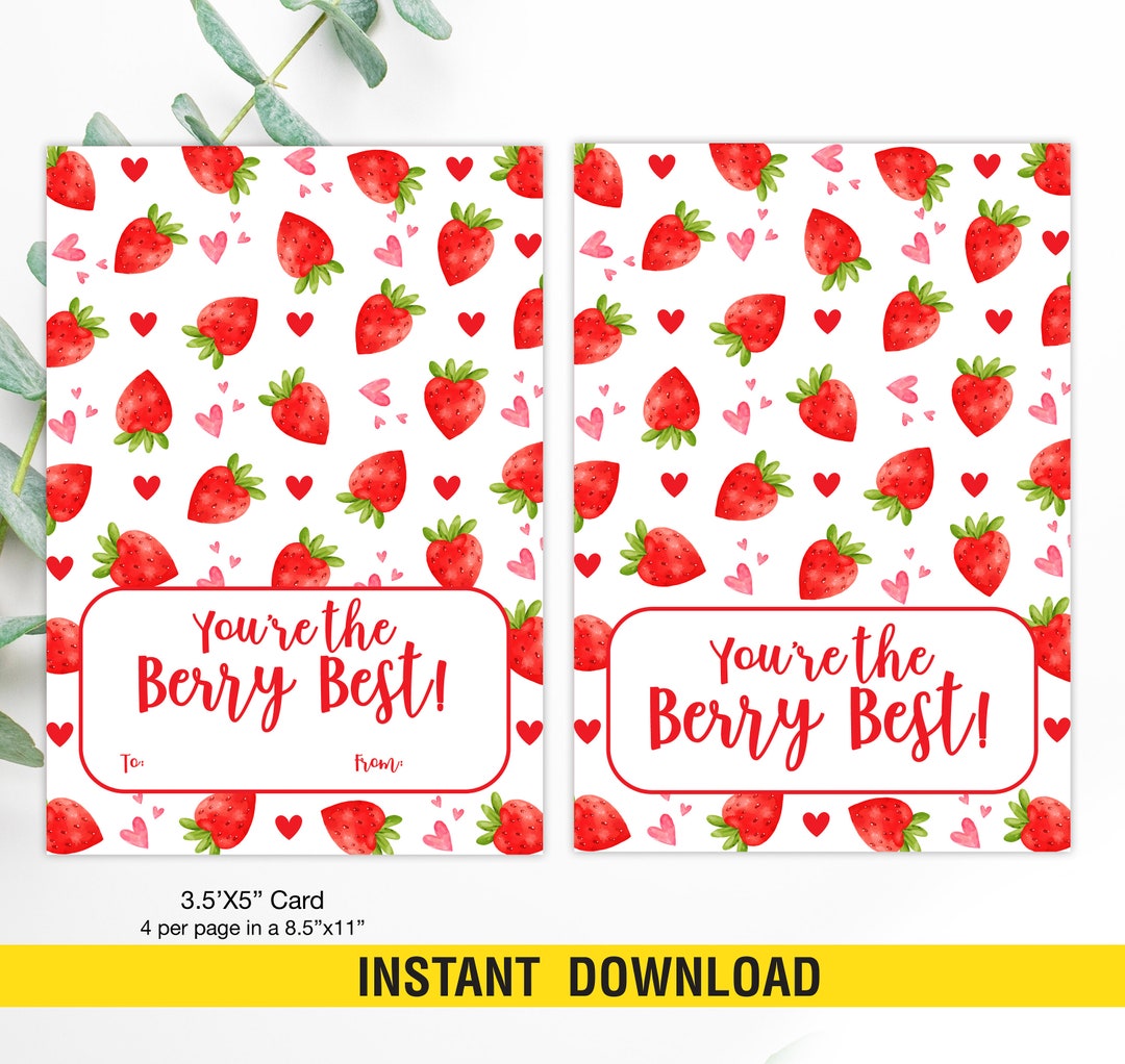 Valentine Cookie Card Printable 3.5”x5” Printable Cookie Card, You’re ...