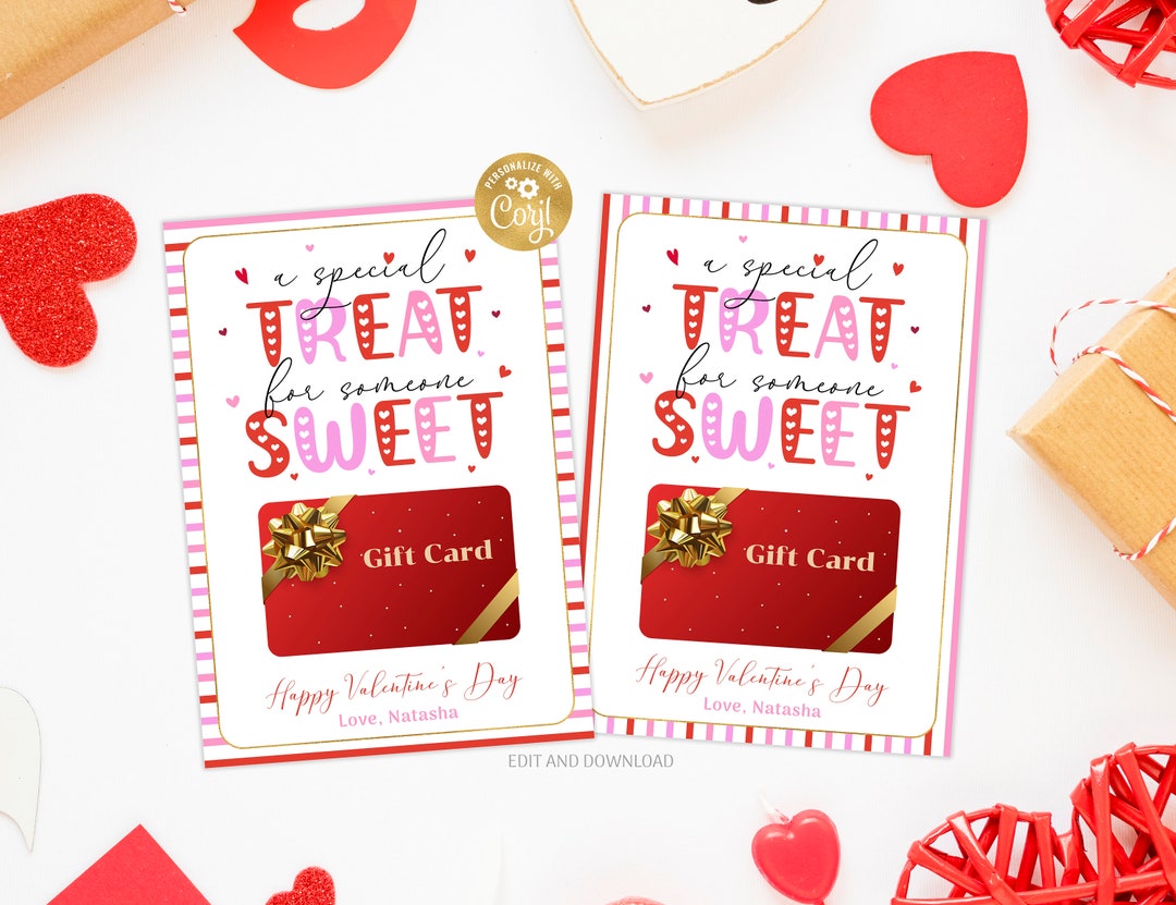 Valentine’s Day Gift Card Holder Editable, Teacher Valentine Gift Card ...