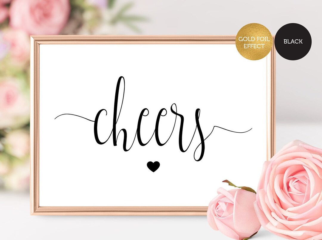 Cheers Sign, Cheers Printable, Wedding Candy Bar Sign, Wedding Sign ...