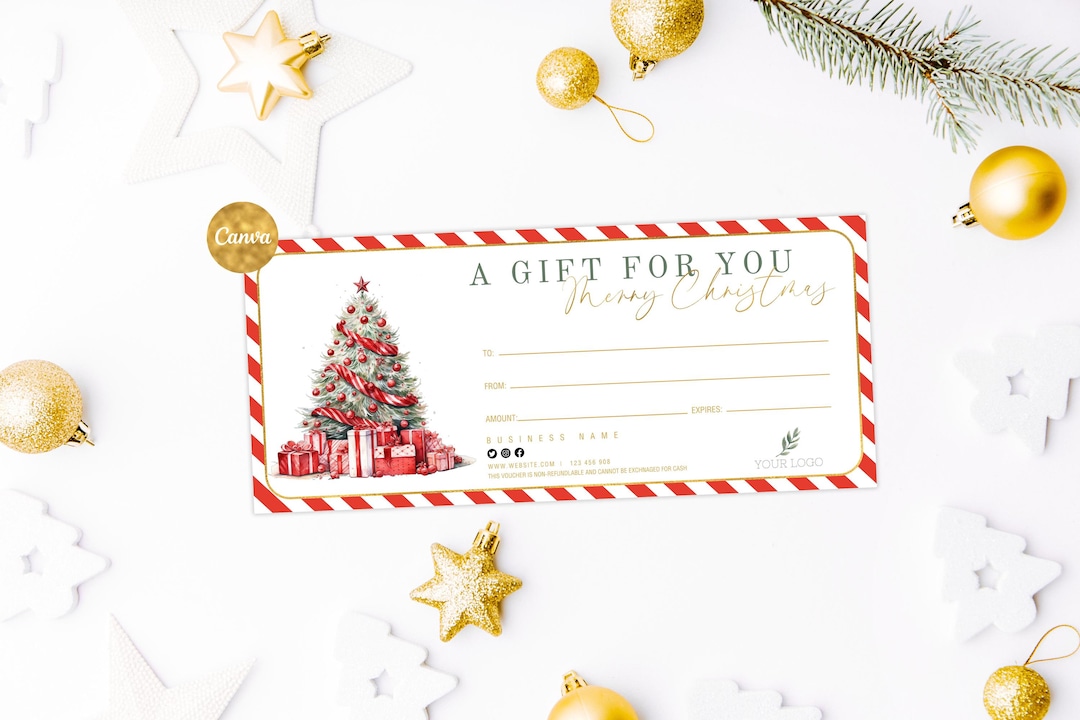 Christmas Gift Voucher Template Editable, Christmas Gift Coupon ...