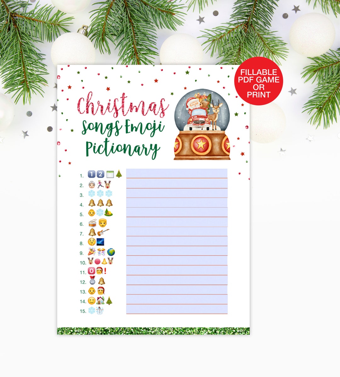 Christmas Song Emoji Game, Virtual Guess Song Name Christmas Party Game ...