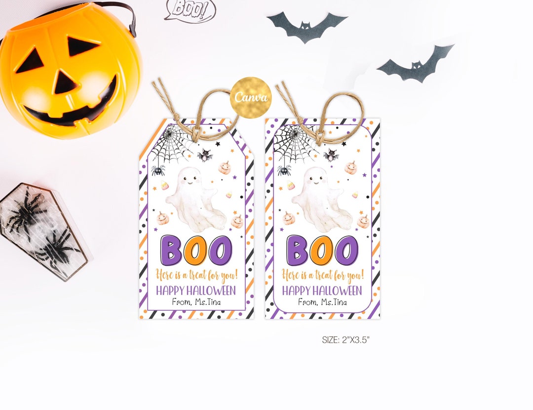 Halloween Favor Tags Editable Template, Boo Gift Tags, Trick or Treat ...