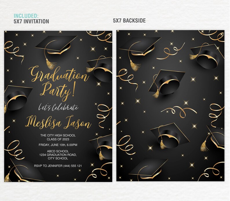 Graduation Party Invitation Class of 2023 She Did It - Etsy