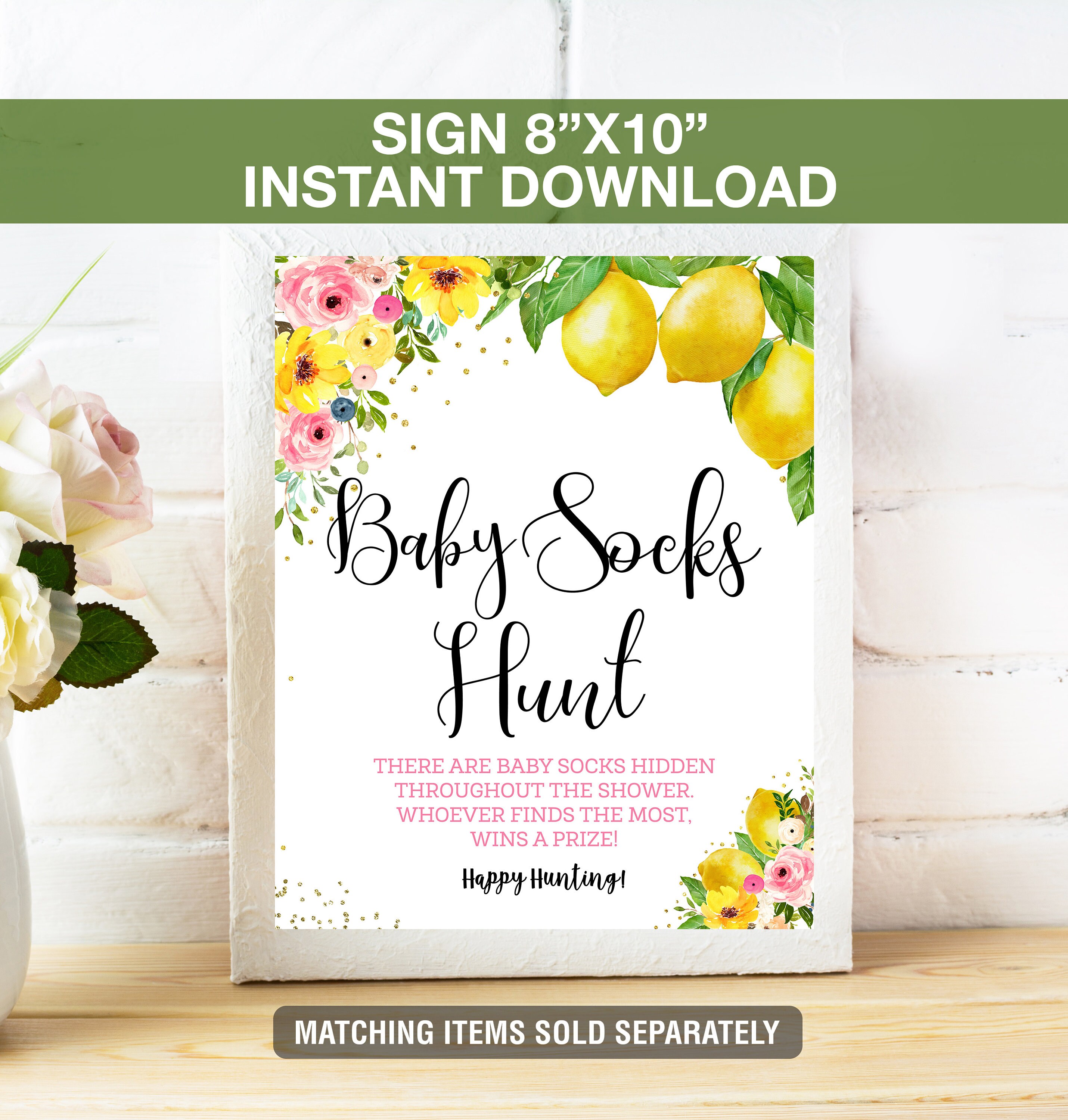 Candy Guessing Game Lemon Sign Lemon Baby Shower Sign and - Etsy