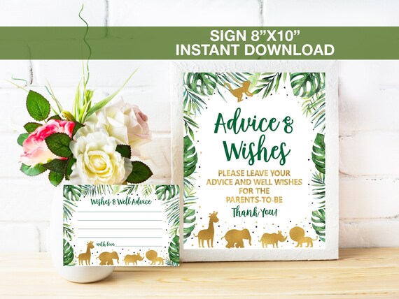 Advice for Parents To be Sign Printable, Jungle Animals Advice for ...