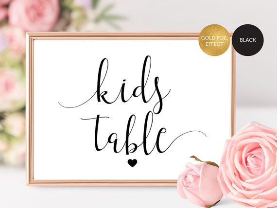 Kids Table Sign,Kids Table Printable, Kids Table wedding, Kids Reserved ...