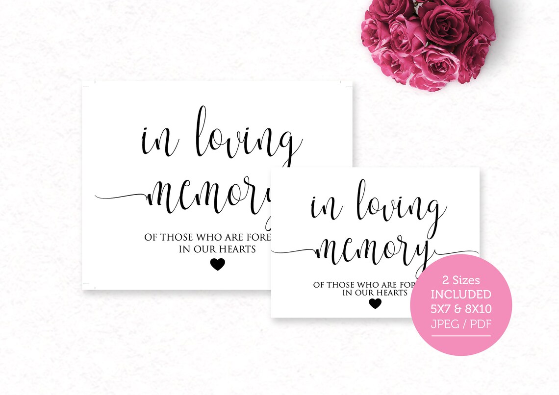 In Loving Memory Signprintable Memory Printablememorial | Etsy