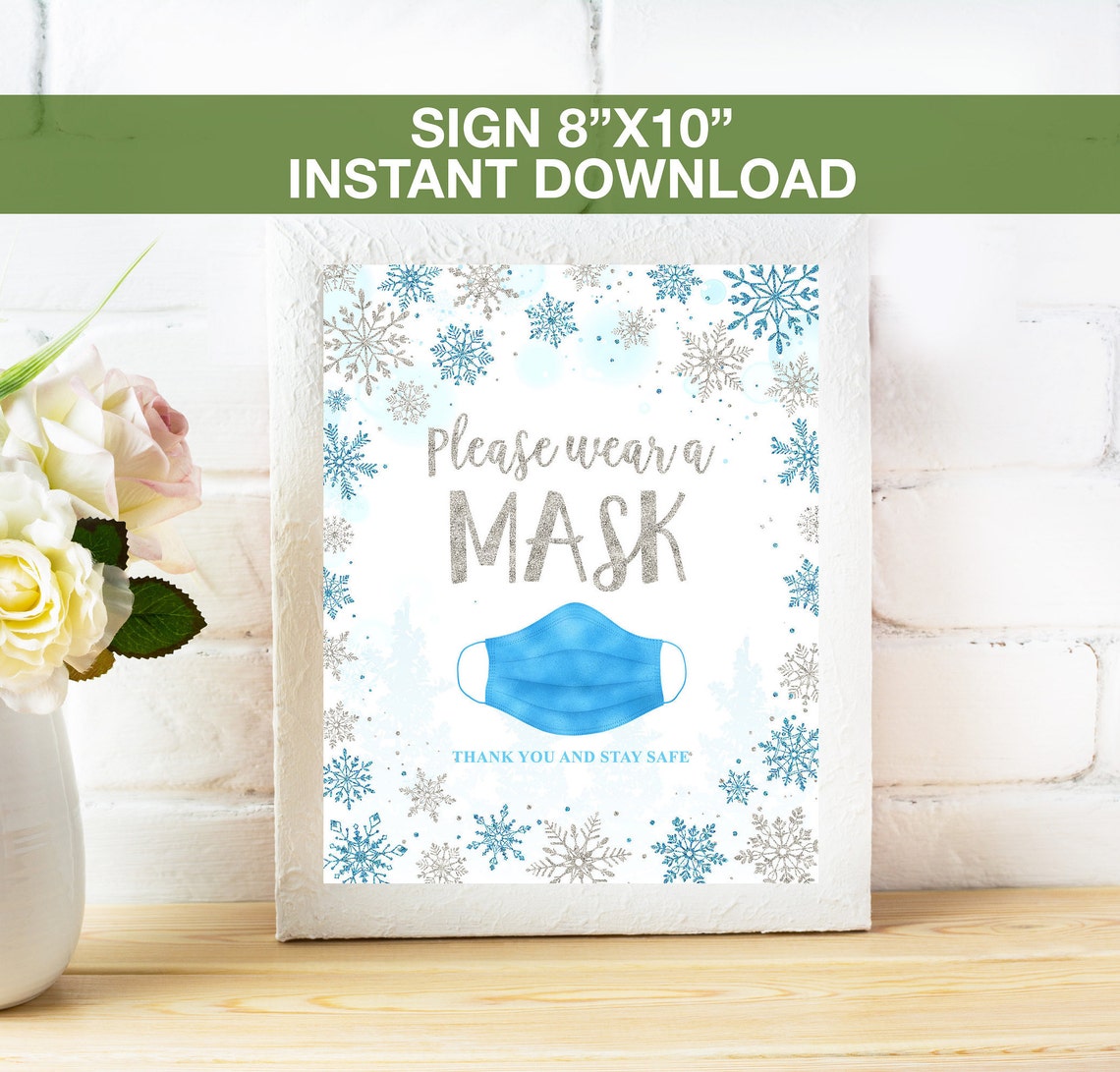 Please Wear A Mask Sign Winter Stay Safe Sign Social - Etsy