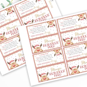 Magic Reindeer Food Treat Topper Printable, Christmas Topper Tag ...