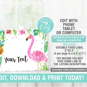 Flamingo Welcome Sign EDITABLE, Flamingo Table Sign, Flamingle Birthday ...