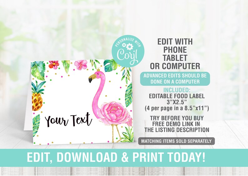 Flamingo Welcome Sign EDITABLE, Flamingo Table Sign, Flamingle Birthday ...