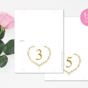 Printable Foldable Table Numbers 1 -50 Black & Gold Instant 5x5 ...