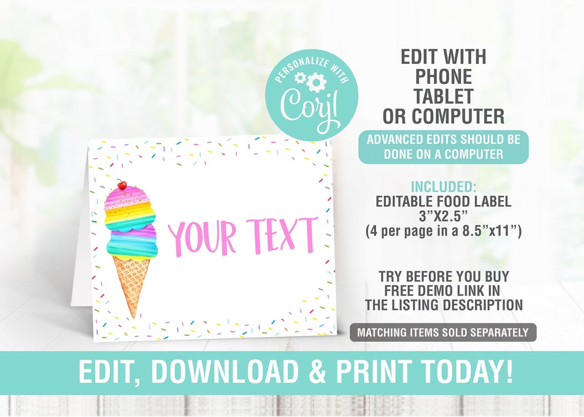 Ice Cream Milestone Birthday Poster 1st Birthday Milestone - Etsy