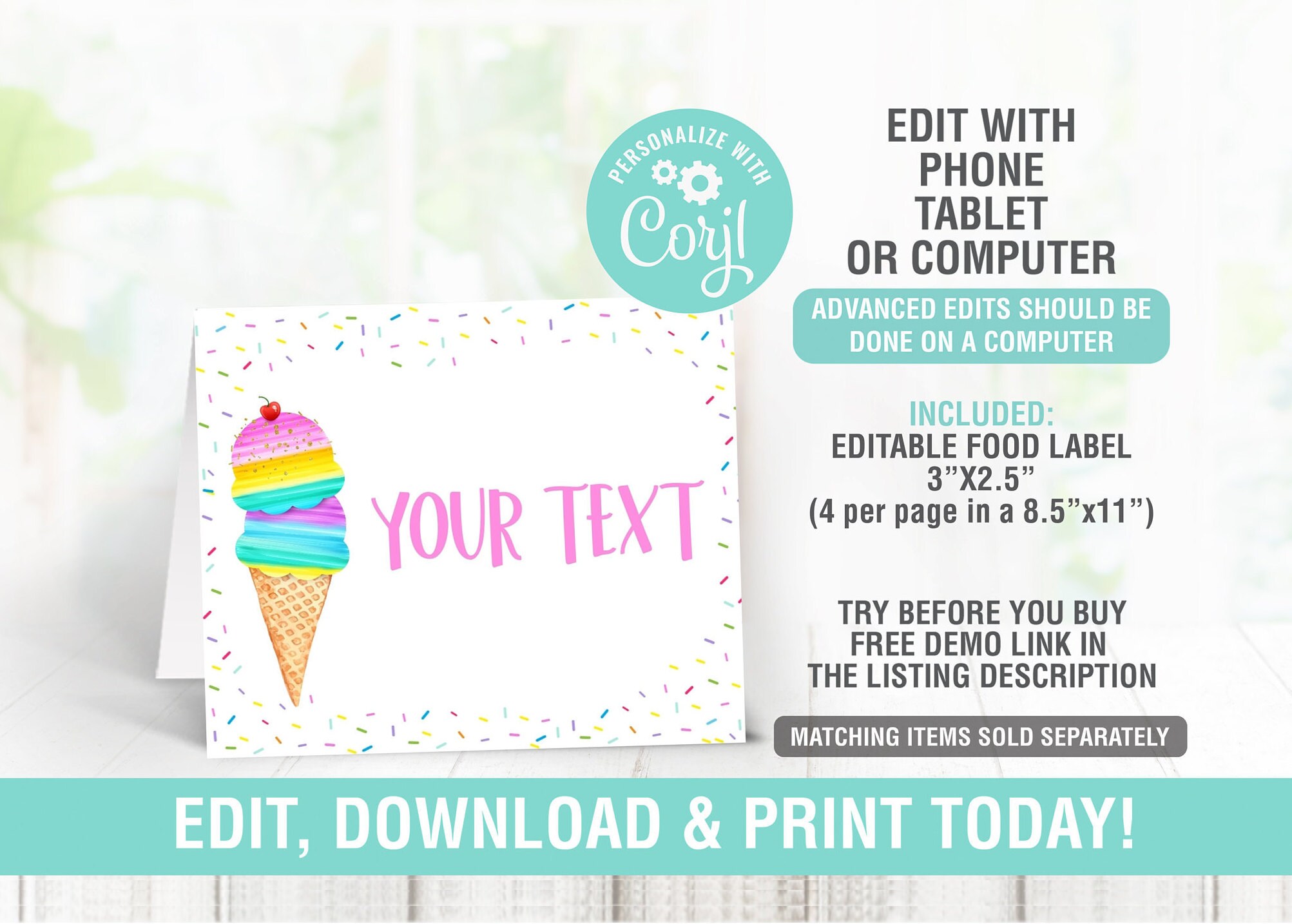 Ice Cream Milestone Birthday Poster 1st Birthday Milestone - Etsy