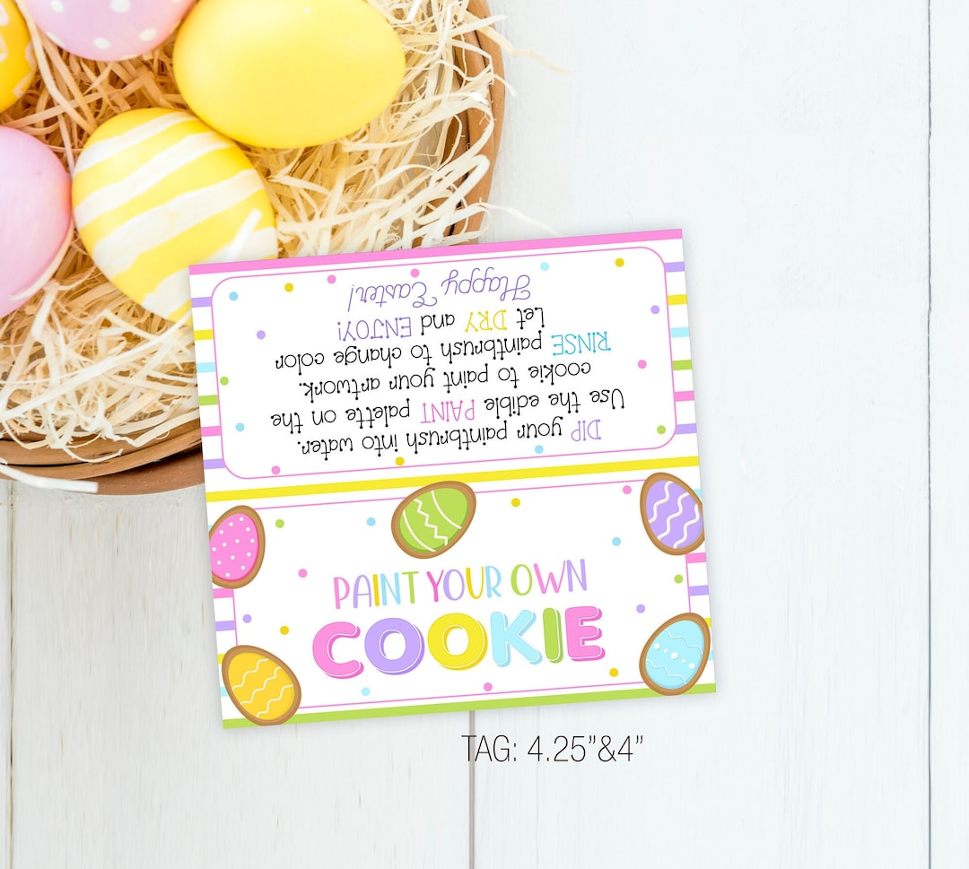 Easter PYO Cookie Topper, Paint Your Own Easter Cookie Instructions ...
