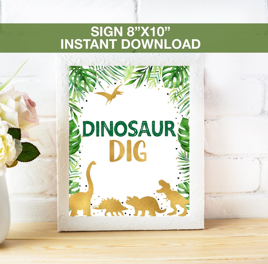 Dinosaur Dig Sign Printable, Dino Dig Sign, Dinosaur Sign, Dinosaur ...