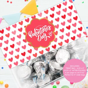 Valentine Treat Bag Toppers PRINTABLE, Love Red Treat Bag Topper ...