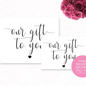 Our Gift to You Sign Printable, Wedding Cards Sign, Wedding Sign, Gift ...