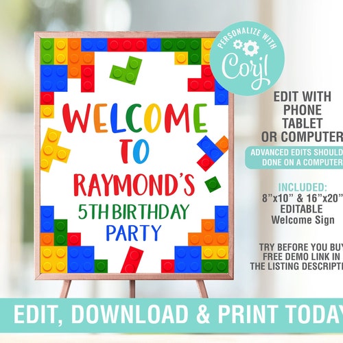 Building Blocks Welcome Sign Reception Blocks Birthday - Etsy