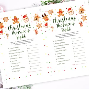 Christmas the Price is Right Game Printable, Holiday Party Games ...