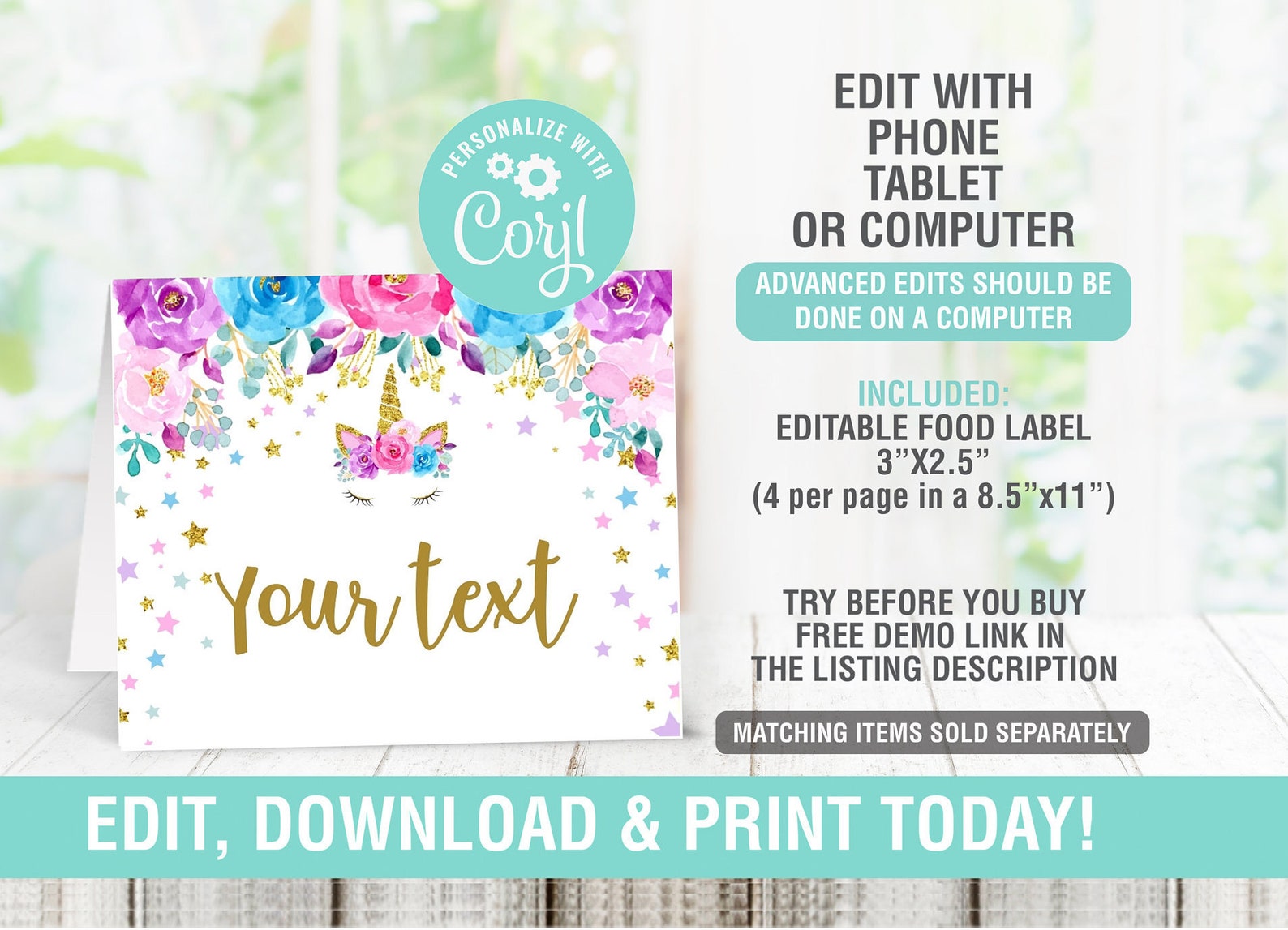 Unicorn Diaper Raffle Sign Unicorn Magical Theme Baby Shower | Etsy