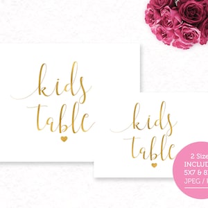 Kids Table Sign,kids Table Printable, Kids Table Wedding, Kids Reserved ...