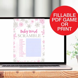 Winter Baby Word Scramble Game Printable, Baby Word Scramble, Snowflake ...
