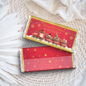 Editable Christmas Candy Bar Wrapper Template, Christmas Chocolate ...