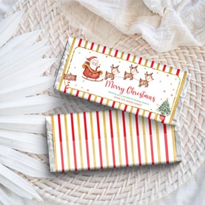 Editable Christmas Candy Bar Wrapper Template, Christmas Chocolate ...