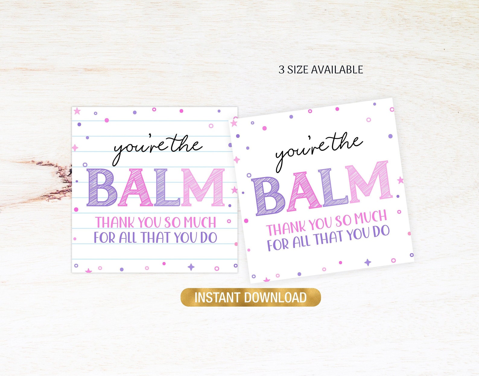 Teacher Appreciation Gift Tag, You’re the Balm Tags Teacher Thank You ...