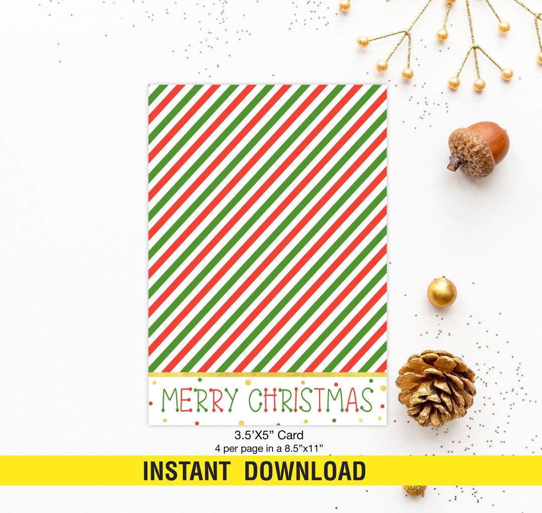 Christmas Cookie Card Printable 3.5x5, Merry Christmas Cookie Card ...