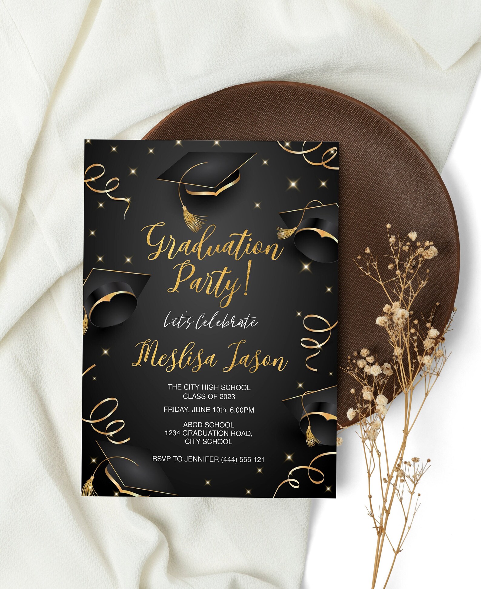 Graduation Party Invitation Class of 2023 She Did It - Etsy