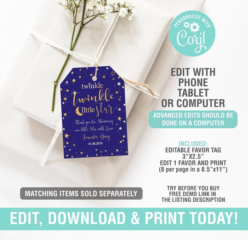 Twinkle Twinkle Little Star Bottle Label Instant Download - Etsy