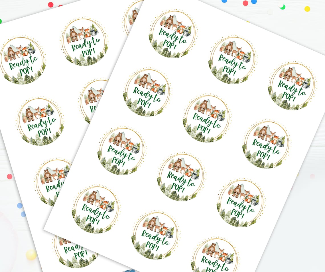 Ready to POP Woodland Labels Printable Ready to Pop Favor - Etsy