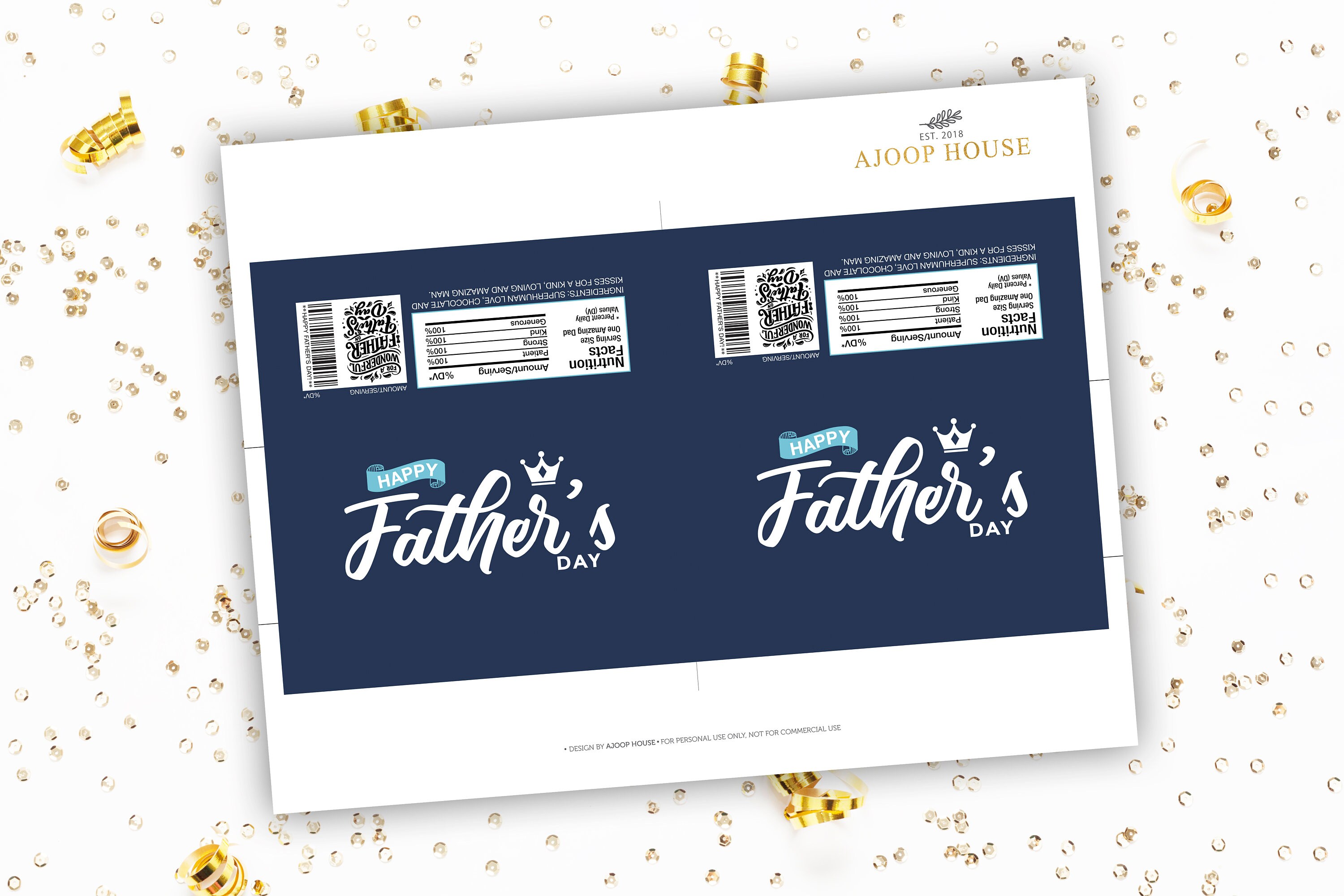 Happy Father's Day Candy Wrapper Printable Father's - Etsy