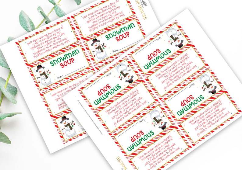 Snowman Treat Topper Printable Christmas Topper Tag Snowman - Etsy