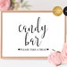 Candy Bar Sign, Printable Sign, Wedding Sign,candy Bar, Wedding ...