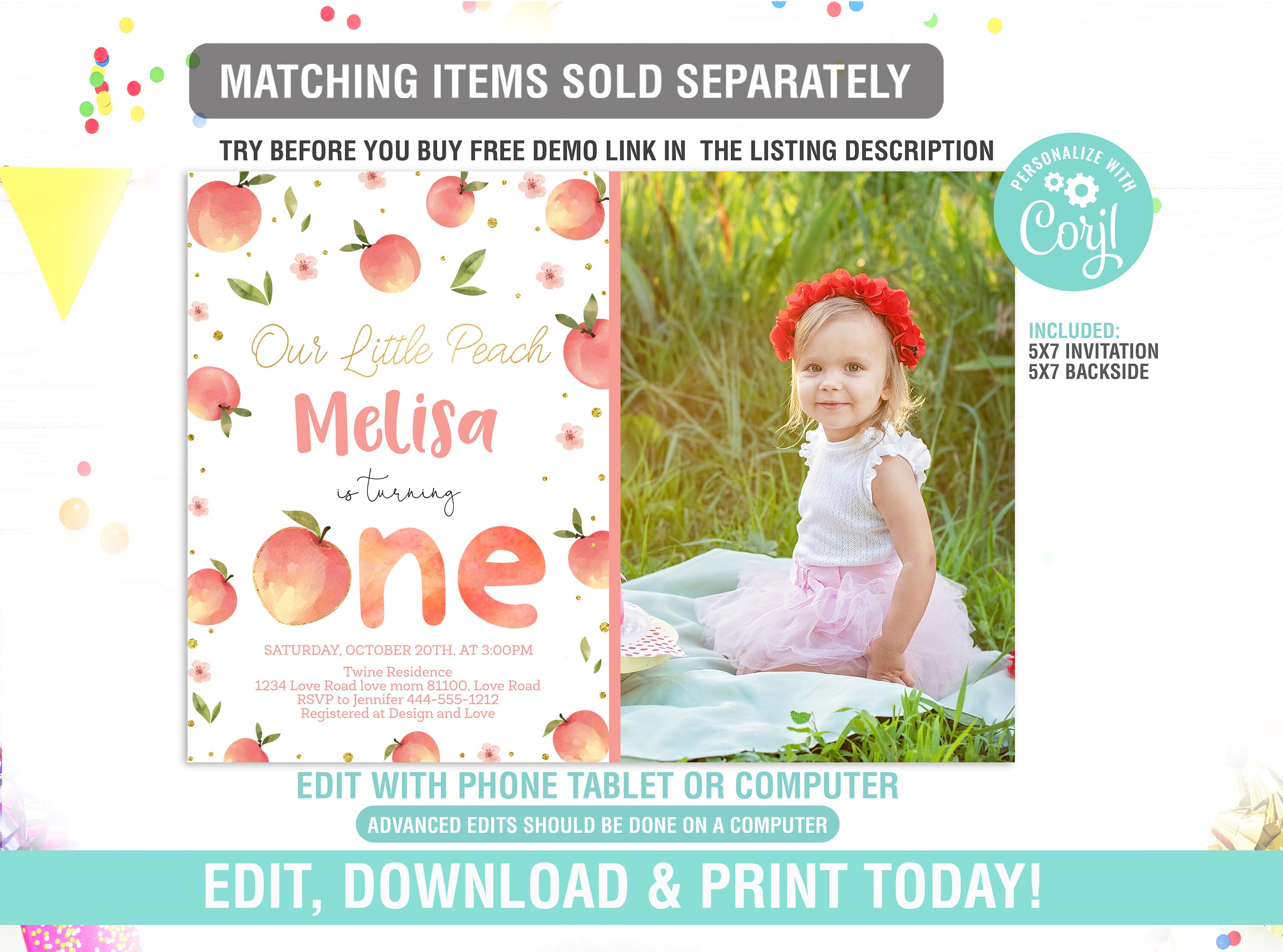 Peach Time Capsule Editablesweet as a Peach Time Capsule - Etsy